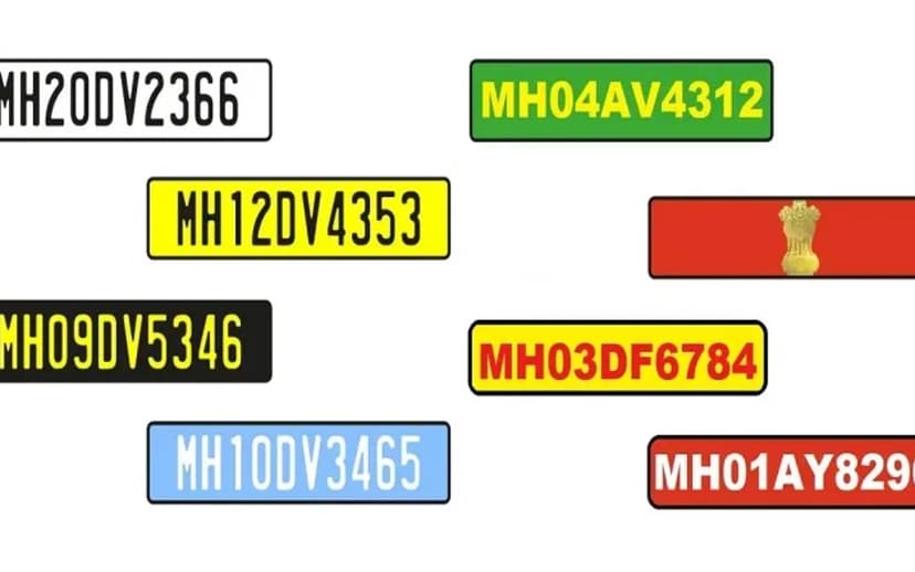 different colors number plates of vehicles meaning