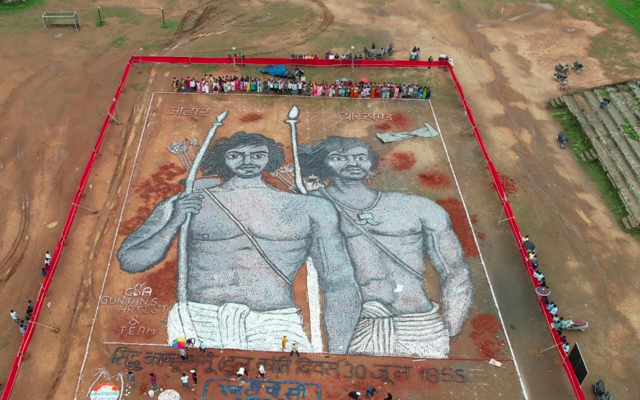 12000 square feet portrait of Sido Kanhu in Hazaribagh
