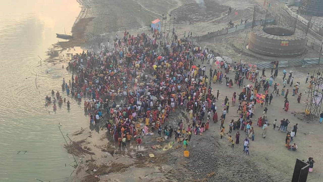 Chhath Puja 2023 photos of bhagalpur ganga ghat pictures