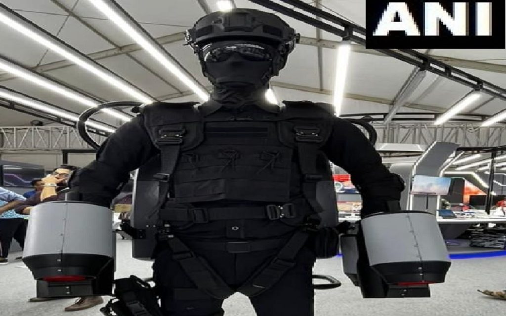 indian army soldier fly wearing jet pack suit
