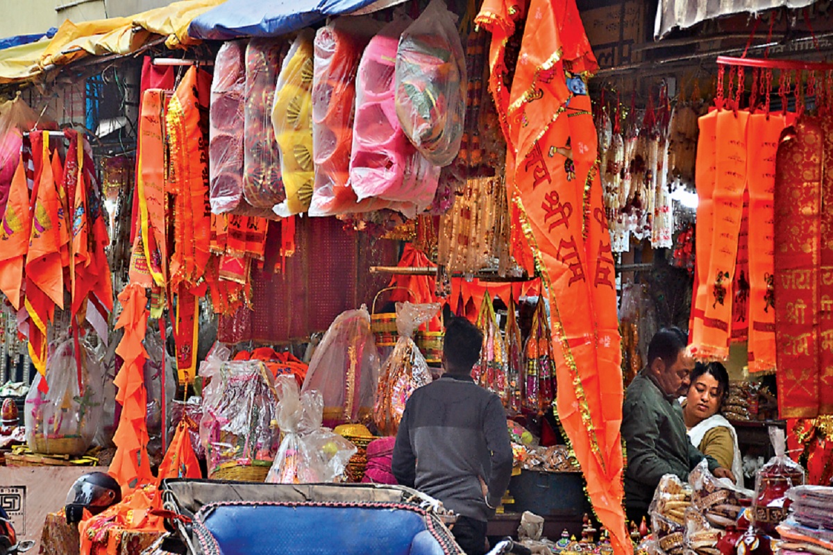 ayodhya ram mandir jharkhand Ranchi Shops decorated