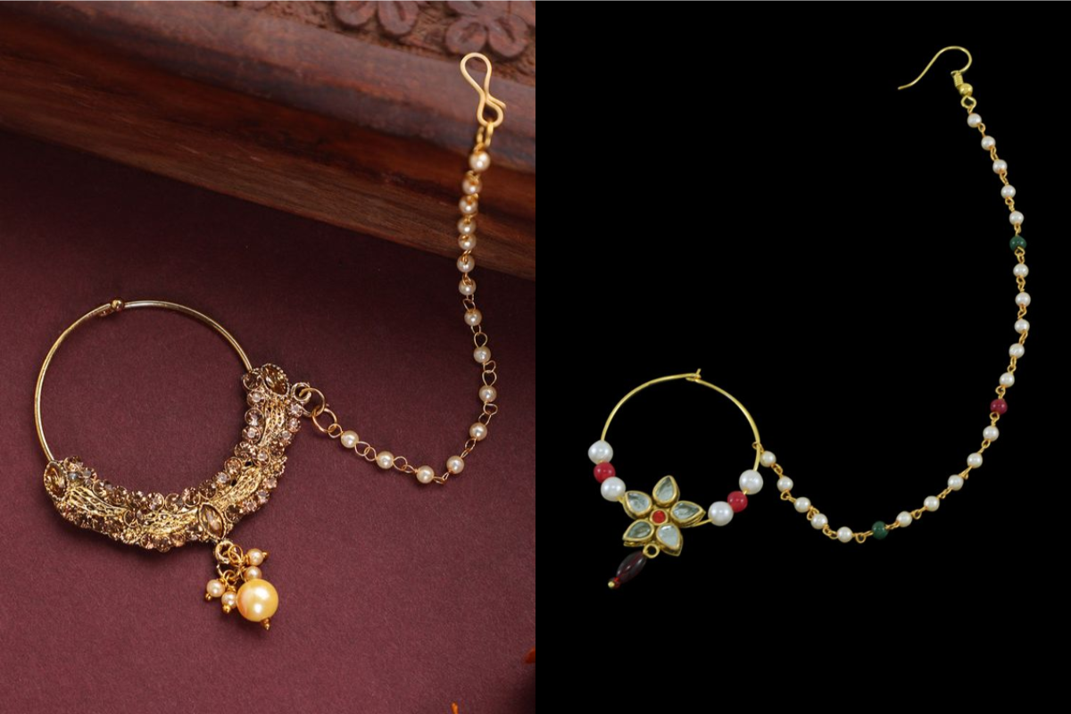 Traditional Nath Designs for Chhath Pooja: छठ पूजा के लिए देखें नथ के ...